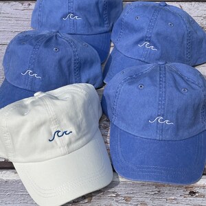 Beach Wave Hat, Embroidered Baseball Cap, Bachelorette Party Hats, Blue ...