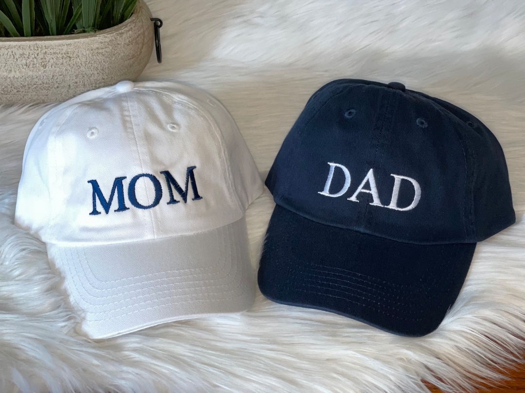 MOM and DAD Baseball Caps, Pregnancy Announcement Hats, Set of 2 Hats ...