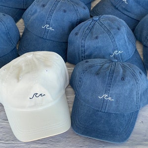Beach Wave Hat, Embroidered Baseball Cap, Bachelorette Party Hats, Blue ...