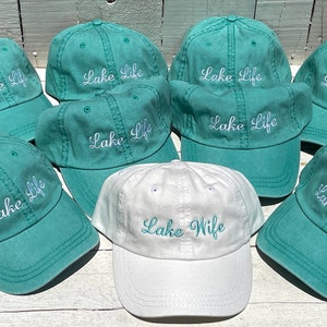 Lake Life Hat, Lake Wife Embroidered Hat, Bachelorette Party Hats ...