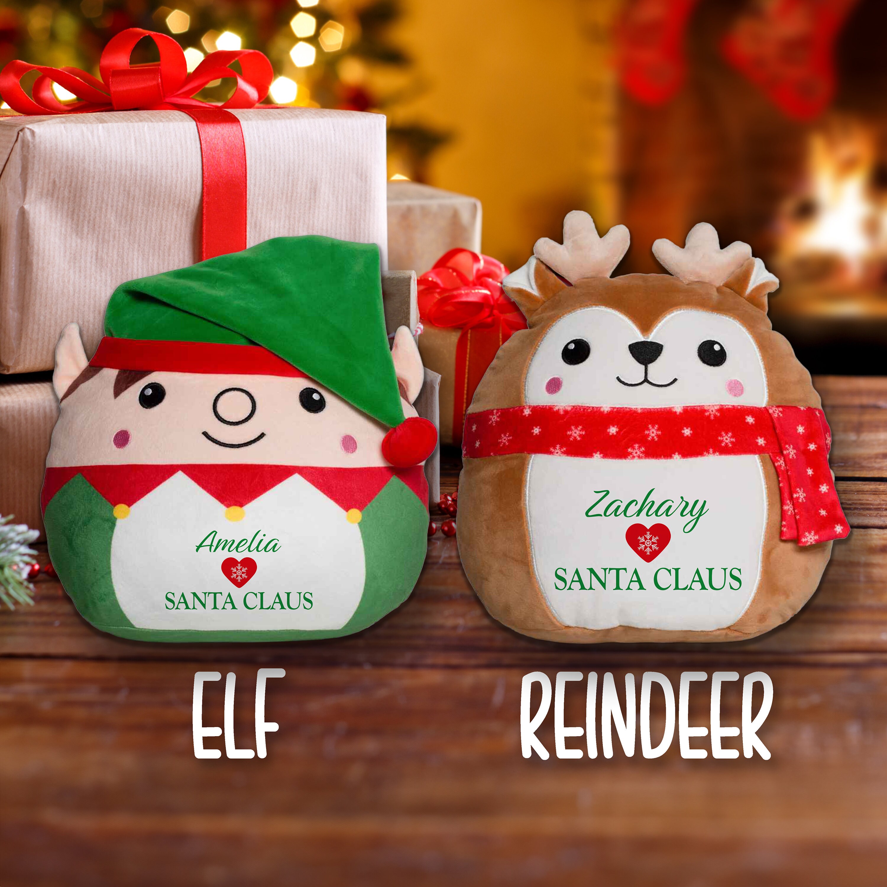 Personalised Reindeer / Elf Plushie Soft Toy Fun Christmas Cuddly Gift ...