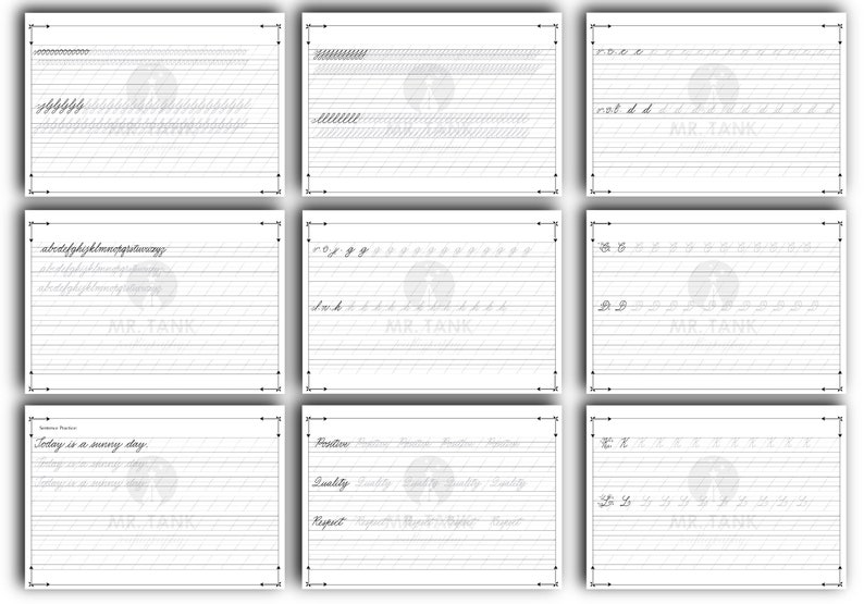 Cursive Handwriting Practice Book, 50 Pages Printable Handwriting ...
