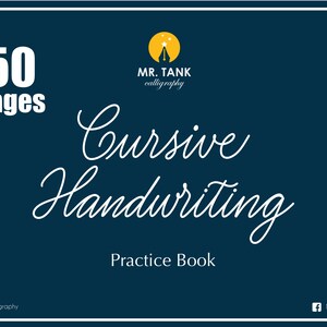 Cursive Handwriting Practice Book, 50 Pages Printable Handwriting ...