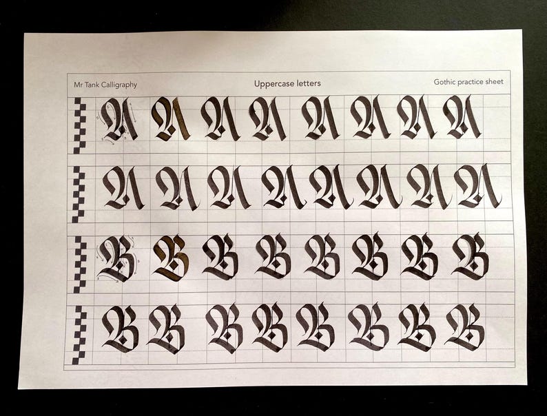 Blackletter Calligraphy Workbook: Fraktur Gothic Beginner's Guide (PDF ...