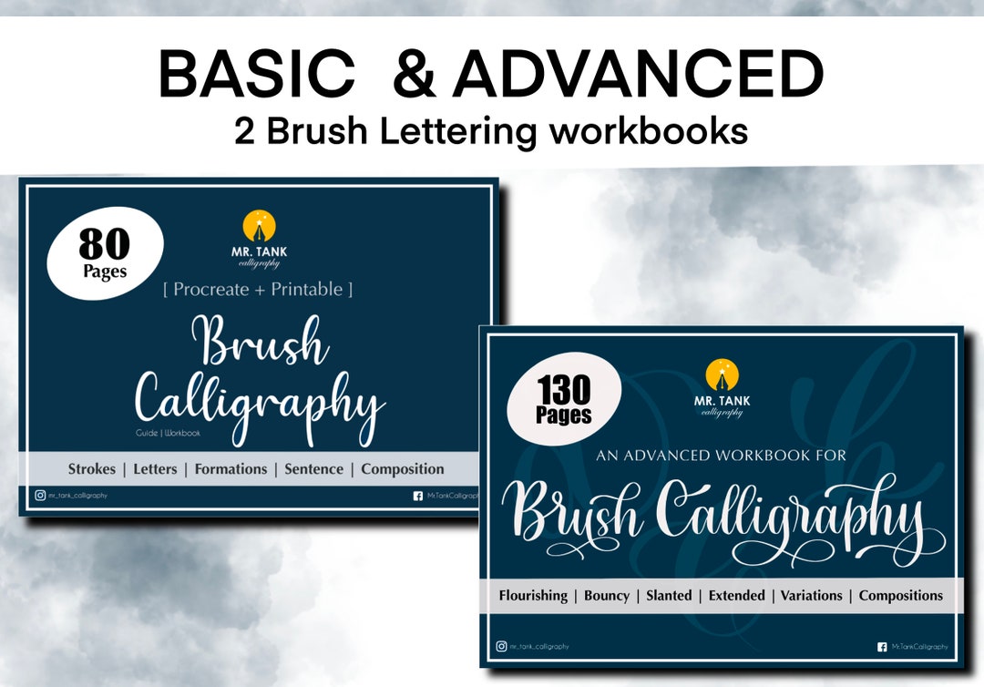 Basic Advanced Brush Lettering Workbook Brush Calligraphy - Etsy