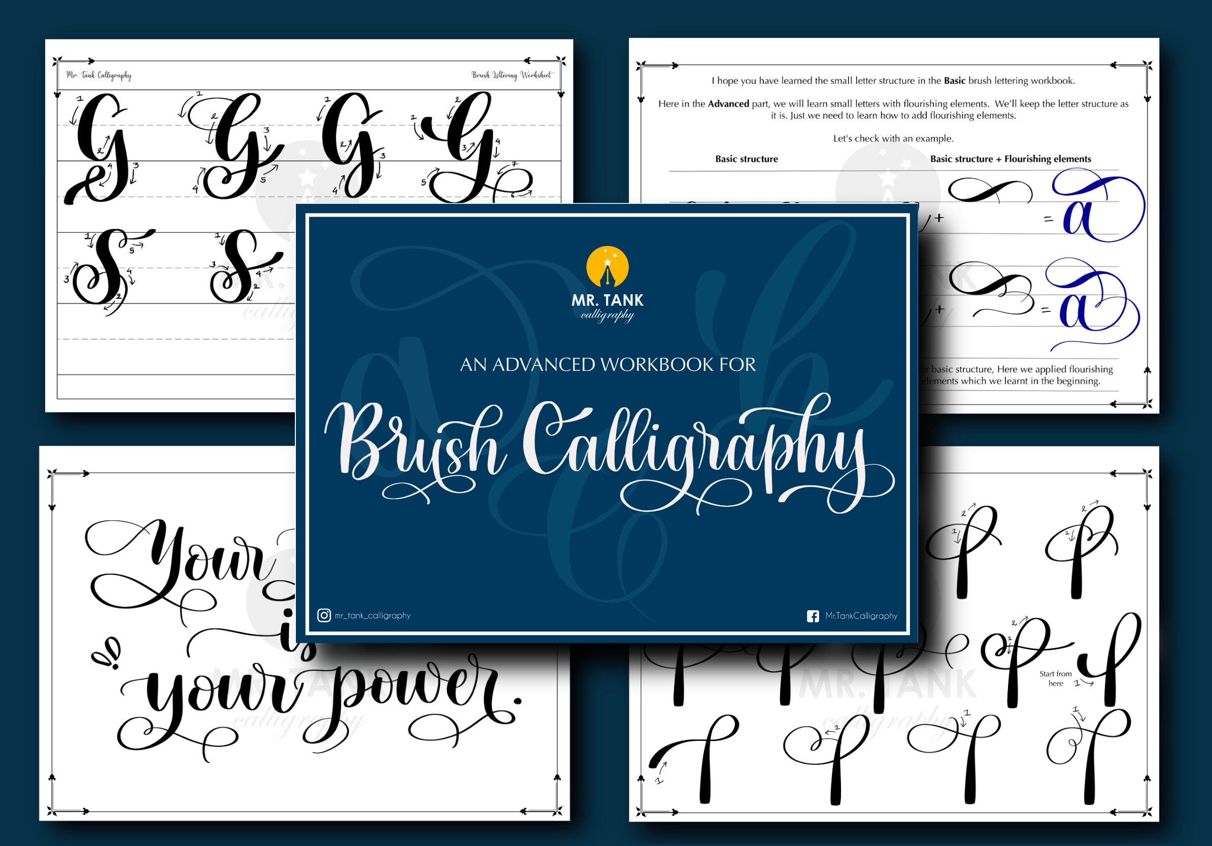 Basic Advanced Brush Lettering Workbook Brush Calligraphy - Etsy