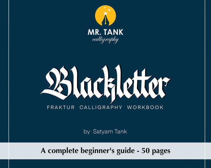 Gothic Handwriting Worksheet | Calligraphy Blackletter Practice ...