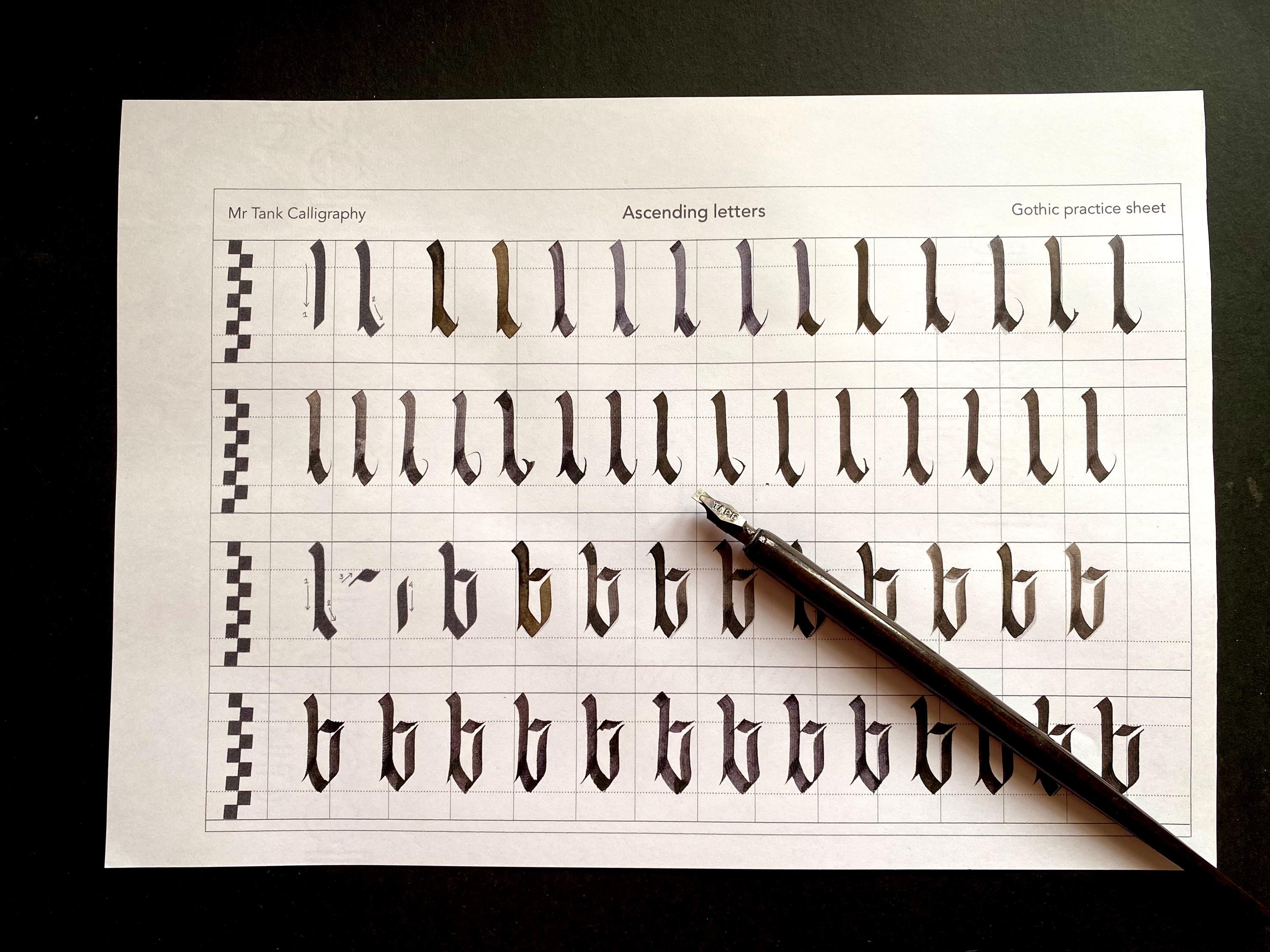 Blackletter Calligraphy Workbook: Fraktur Gothic Beginner's Guide (PDF ...