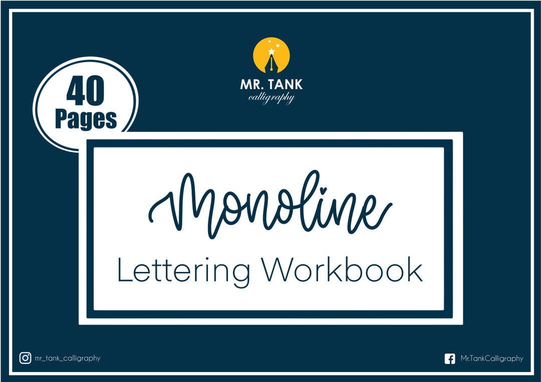 Monoline Lettering Workbook, Bouncy Cursive Monoline Handwriting ...