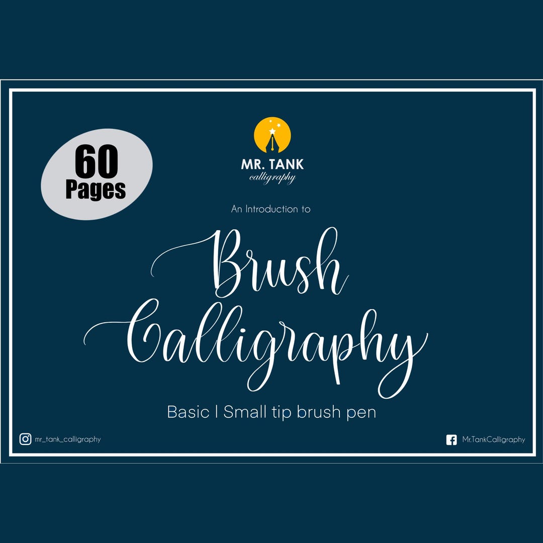 Brush Calligraphy Practice Sheets for Small Tip Brush Pen, Beginners ...