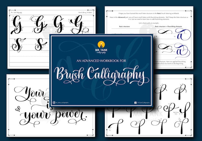 Advance Brush Lettering Workbook Procreate Calligraphy - Etsy