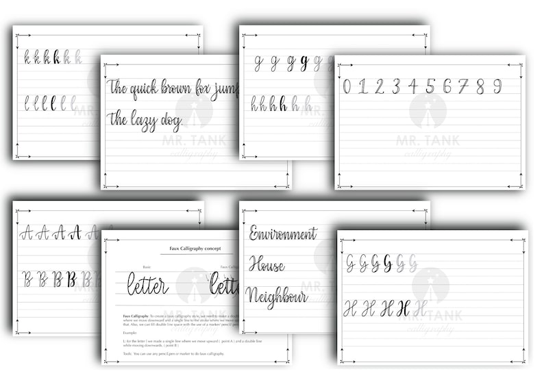 Faux Calligraphy Workbook: Hand Lettering Practice for Beginners (PDF ...