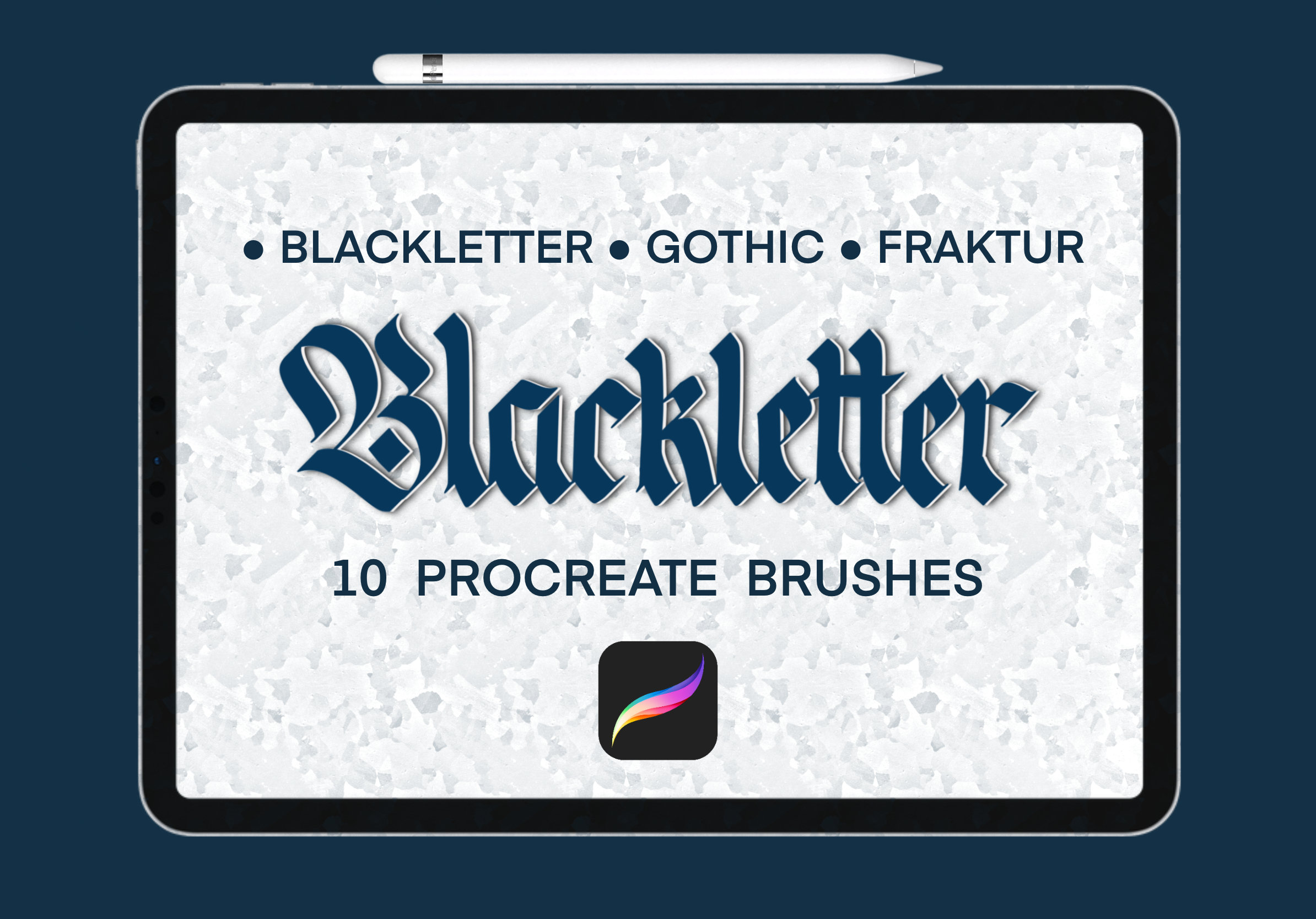 Gothic Procreate Brush, Blackletter/fraktur Procreate Brushes, Broad ...