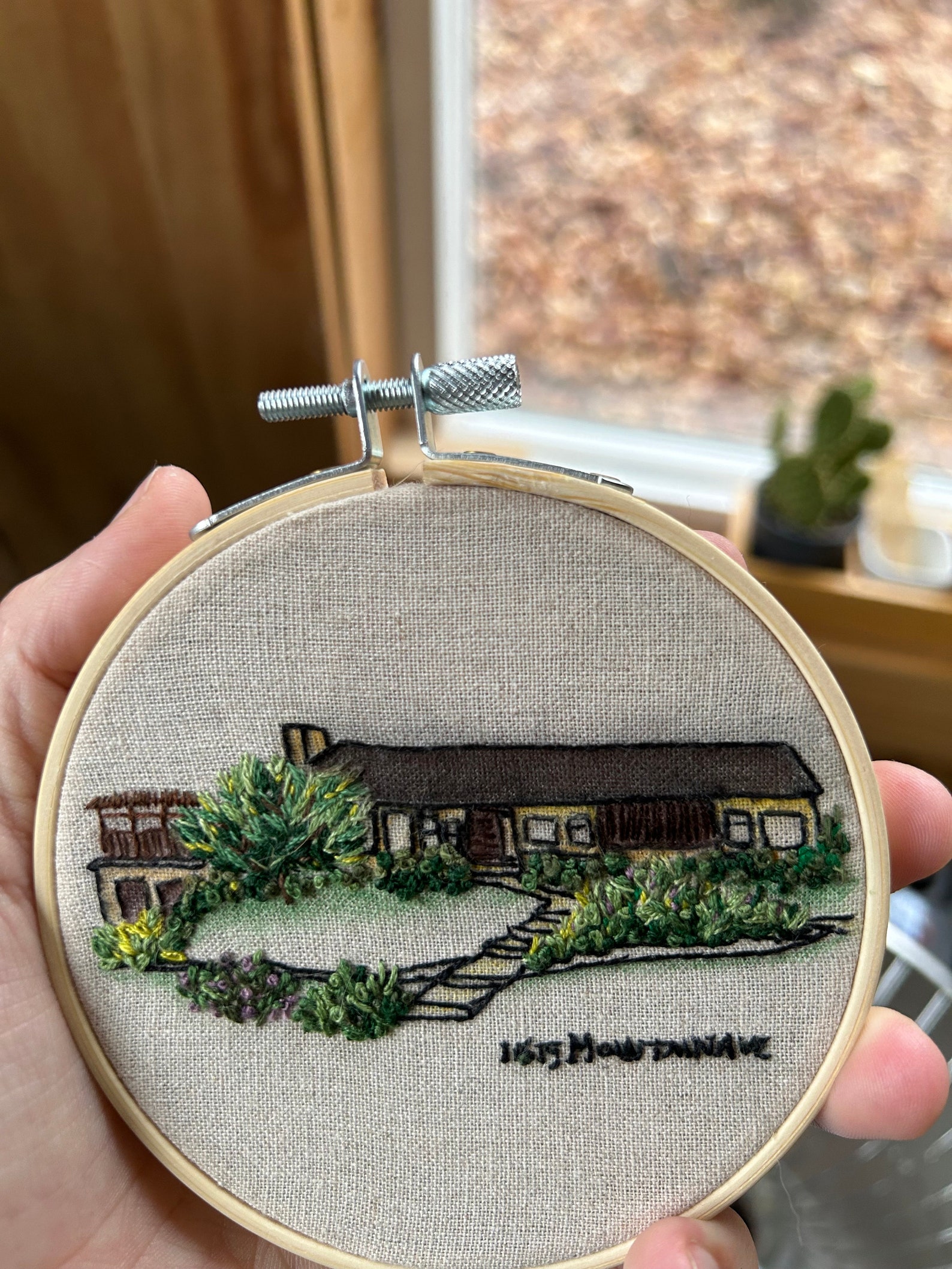 Custom House Embroidery Hoop | Custom Building | Home Decor ...