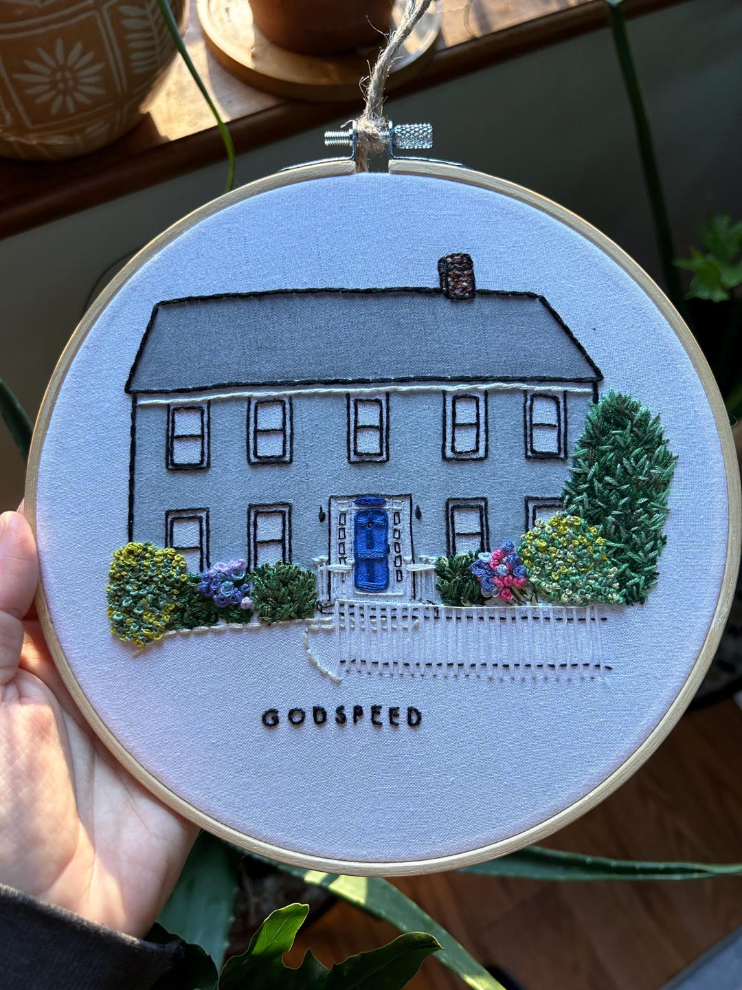 Custom House Embroidery Hoop | Custom Building | Home Decor ...