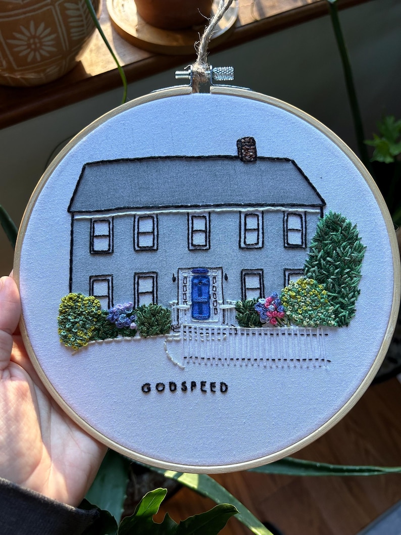 Custom House Embroidery Hoop | Custom Building | Home Decor ...