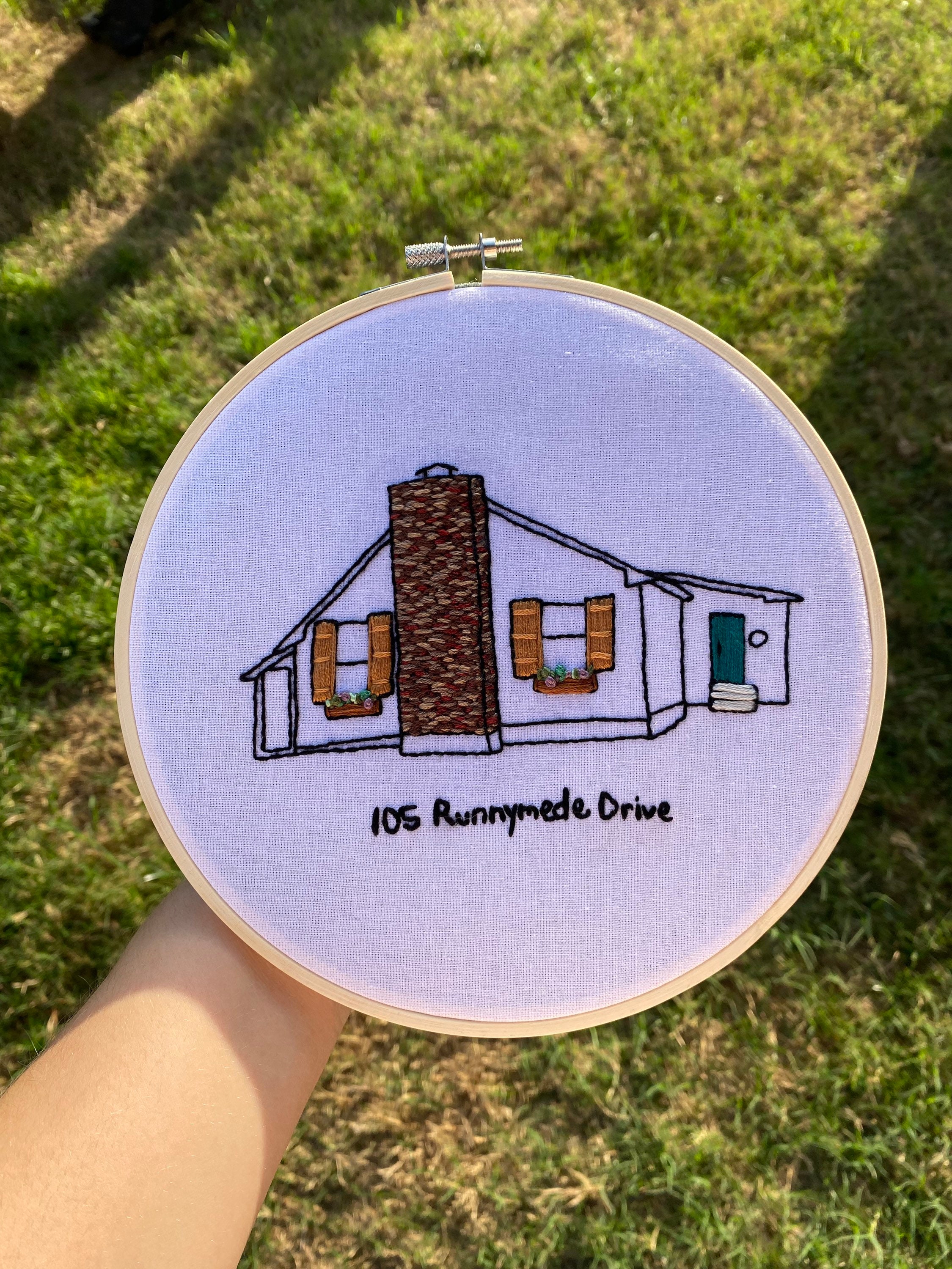 Custom House Embroidery Hoop | Custom Building | Home Decor ...