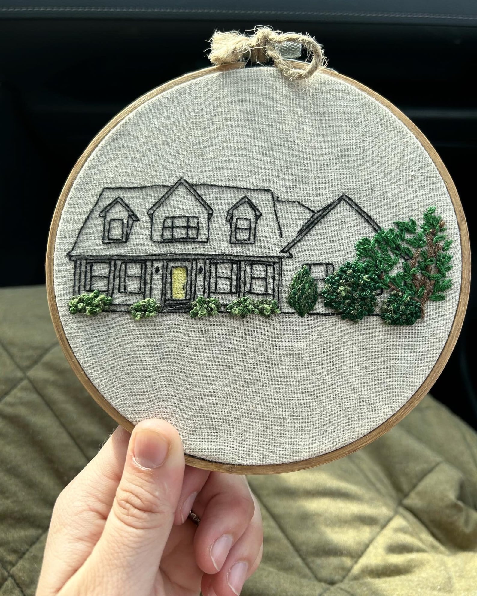 Custom House Embroidery Hoop | Custom Building | Home Decor ...