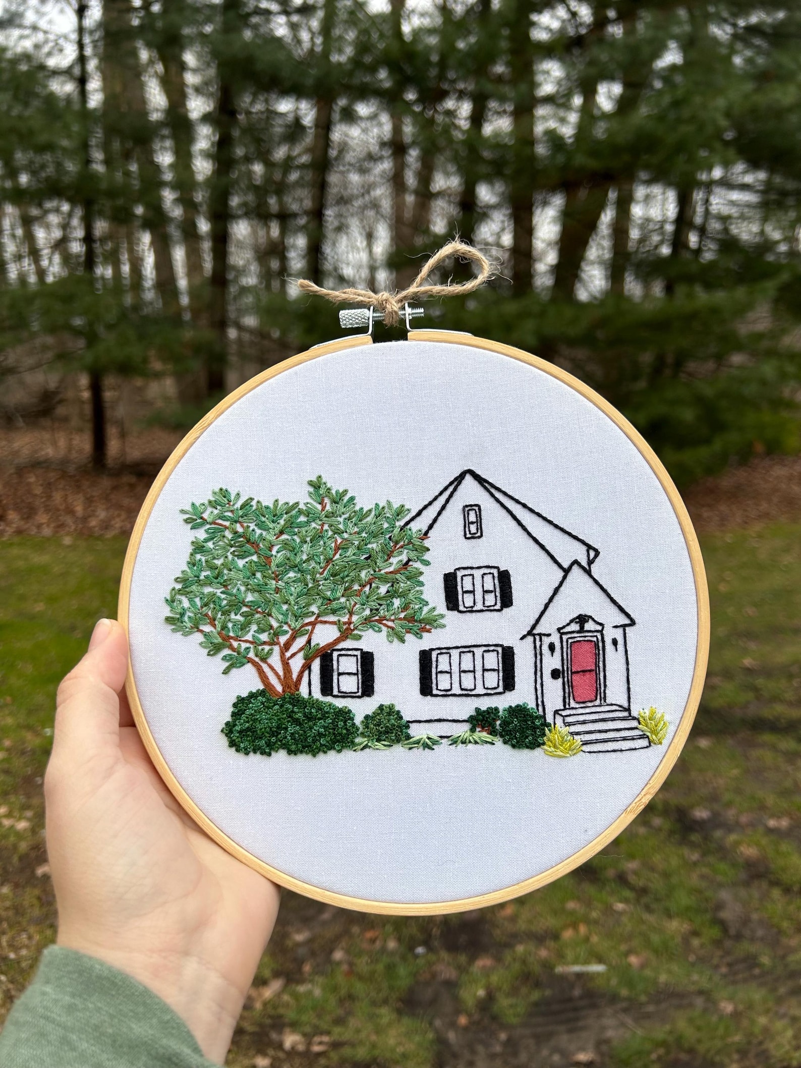 Custom House Embroidery Hoop | Custom Building | Home Decor ...