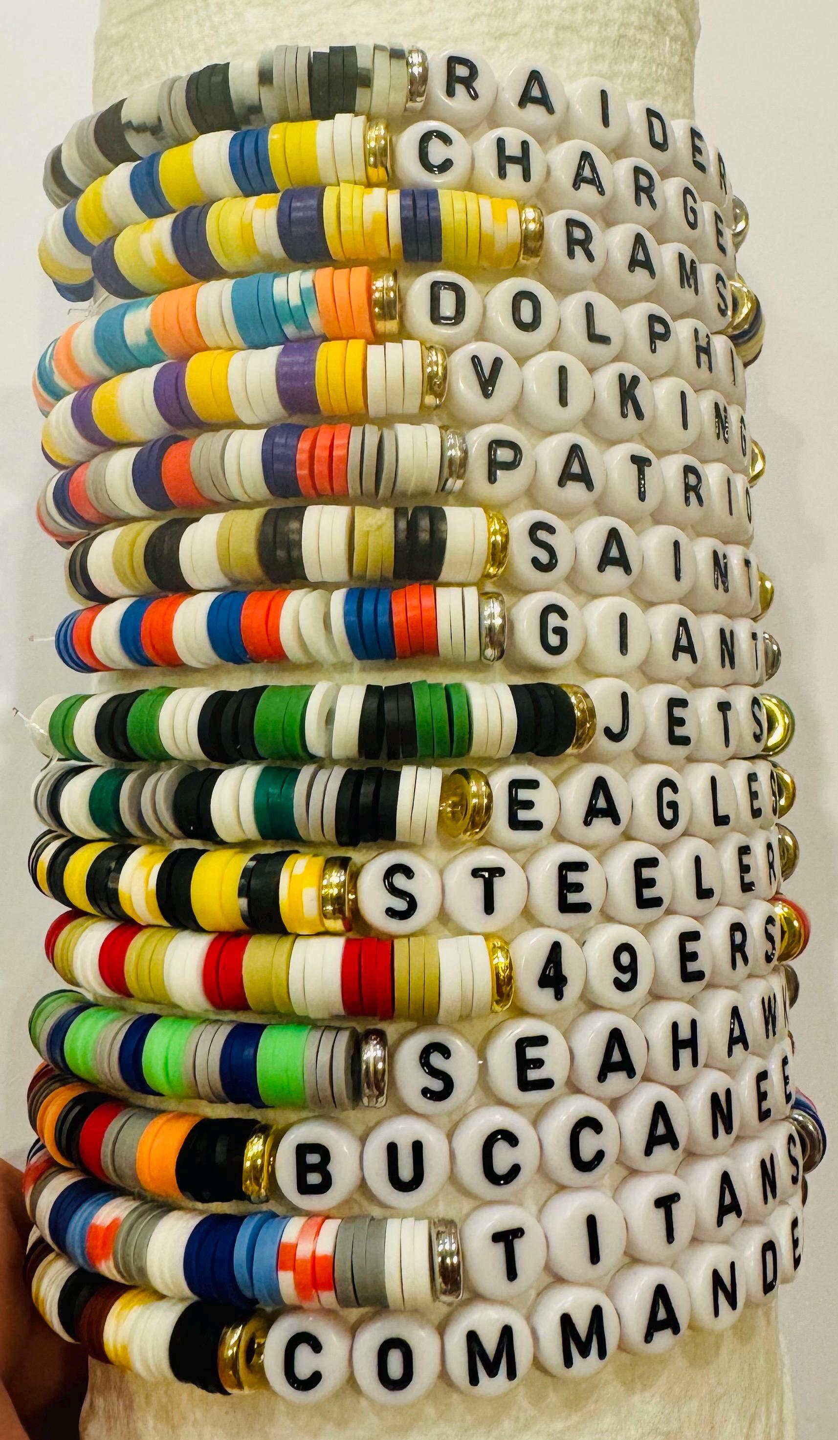 NFL Bead Bracelet - Etsy