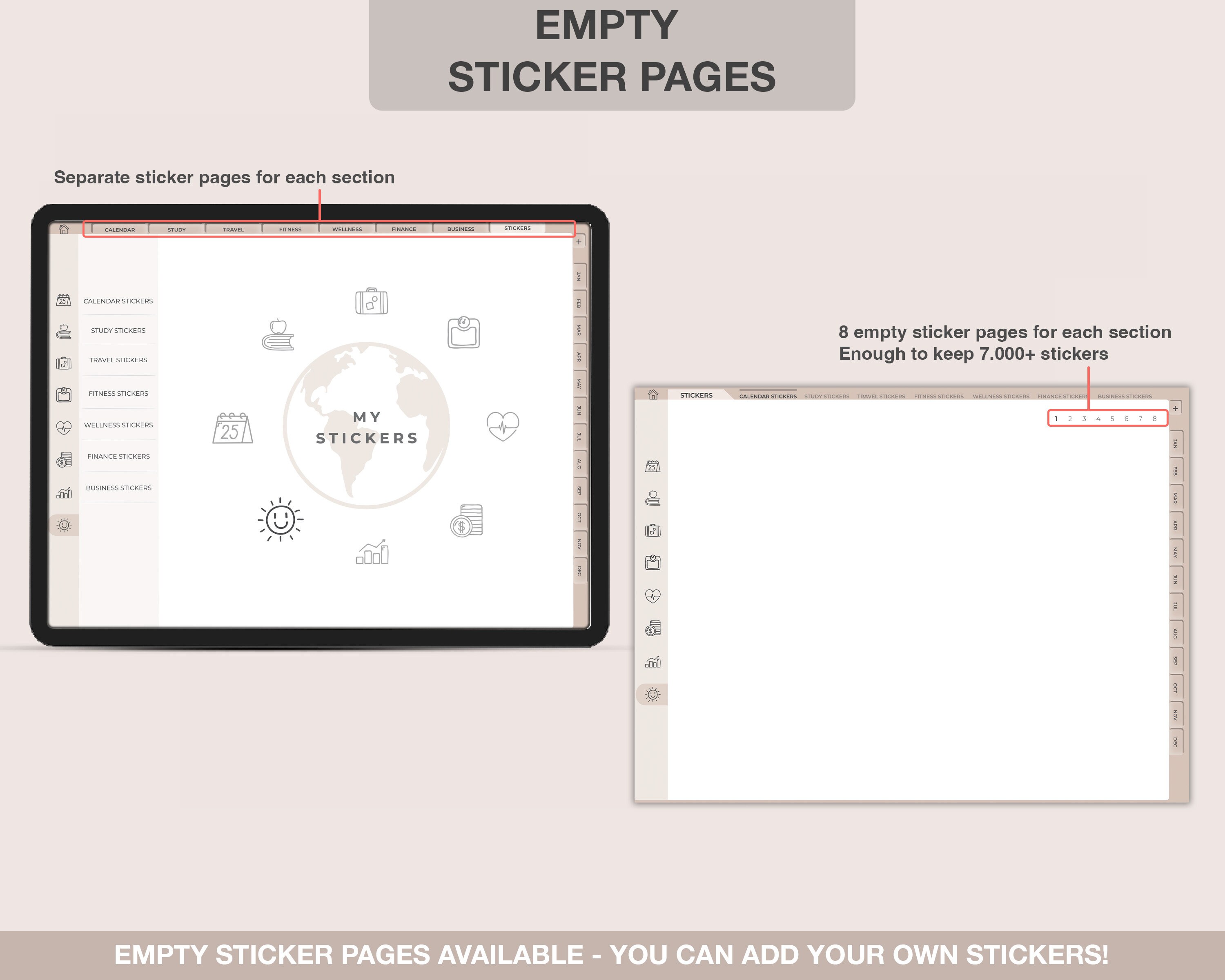 2022 2023 Digital Planner, Daily Weekly Monthly Yearly Planner, Digital ...