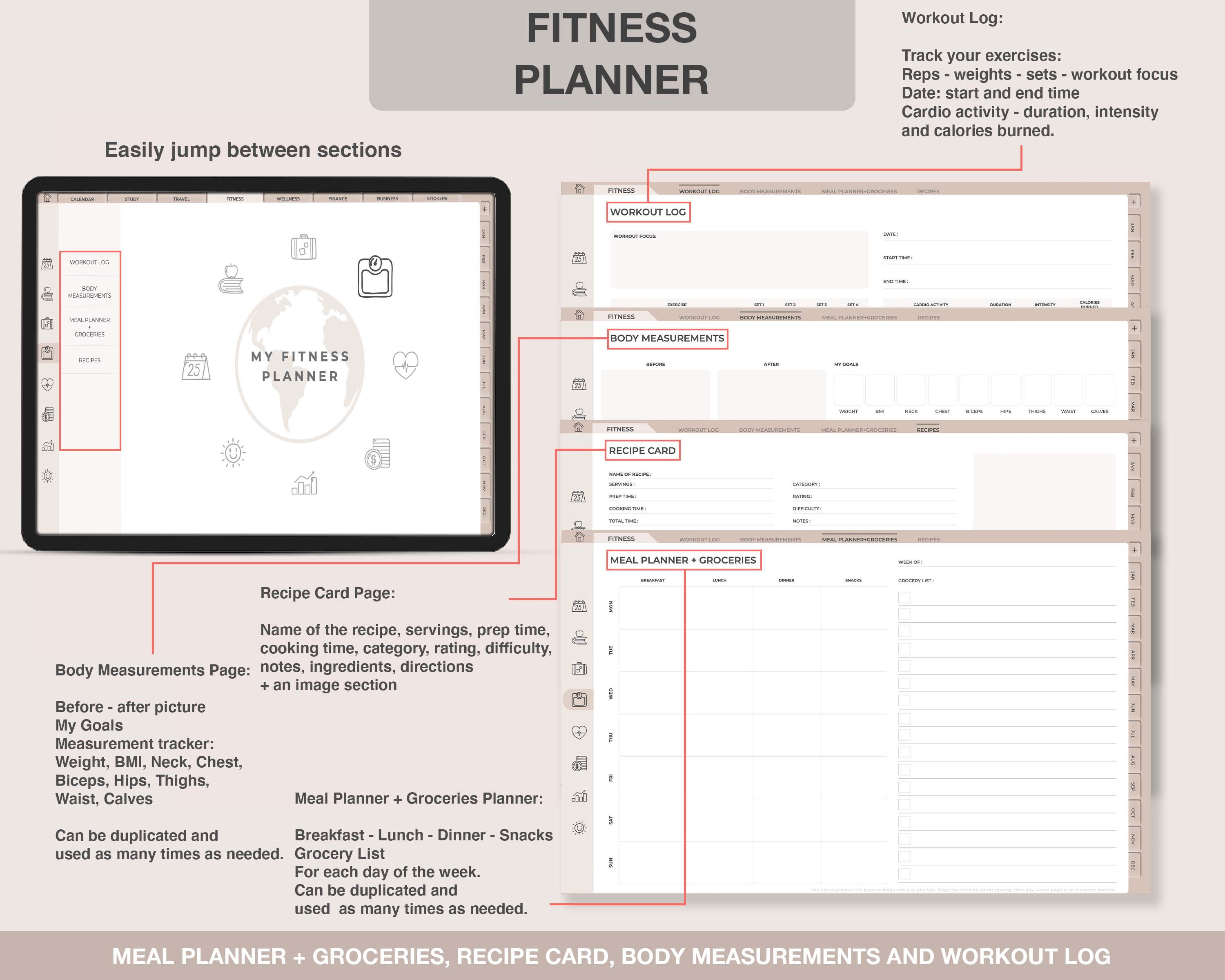 2022 2023 Digital Planner, Daily Weekly Monthly Yearly Planner, Digital ...