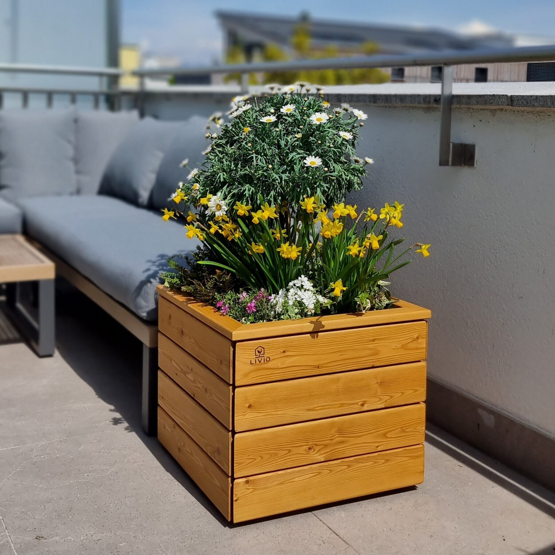 Wooden Plant Box Raised Garden Bed Flower Herbs Outdoor Planter ...