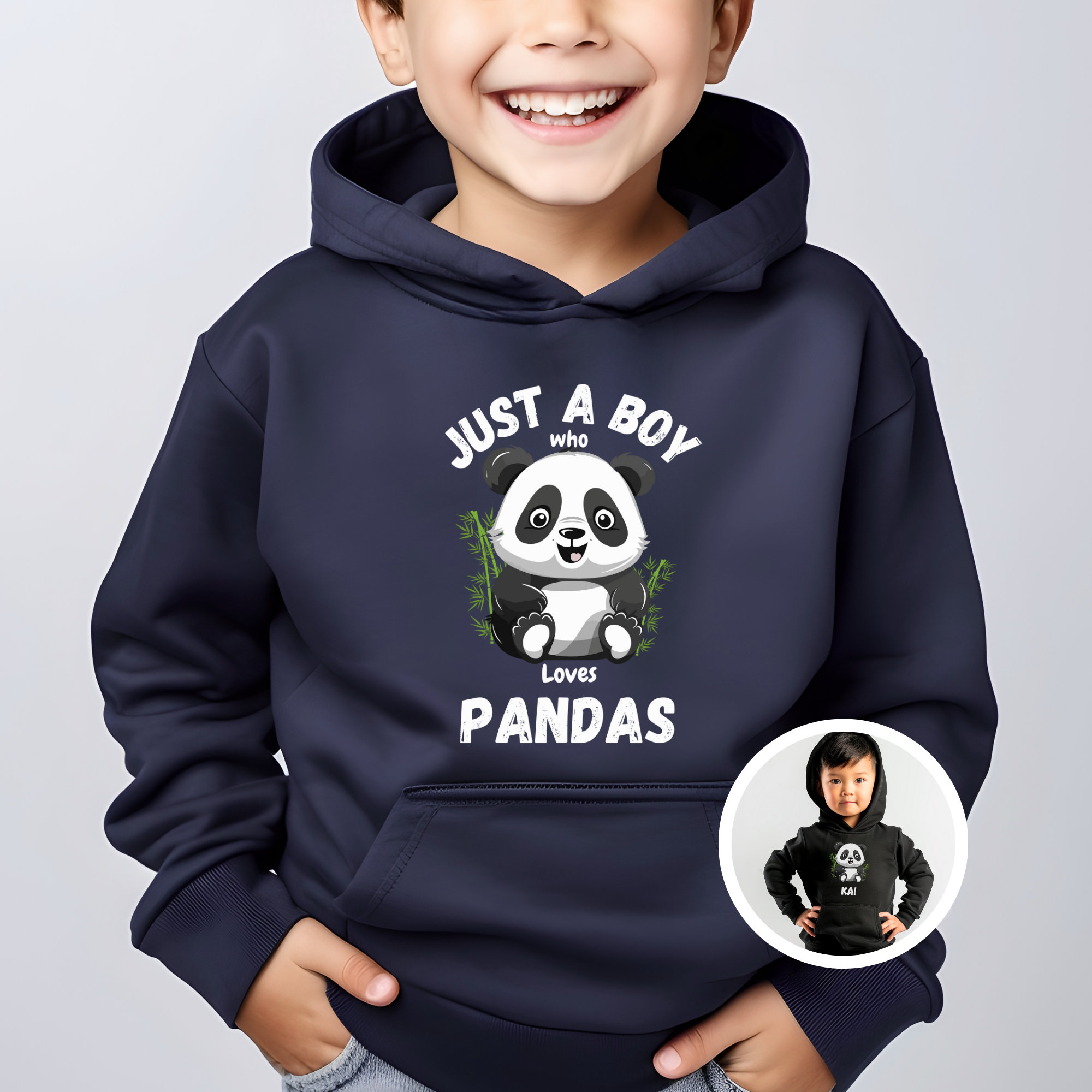 Just a Boy Who Loves Pandas, 3-13 Yrs, Boys Panda Hoodie, Panda ...