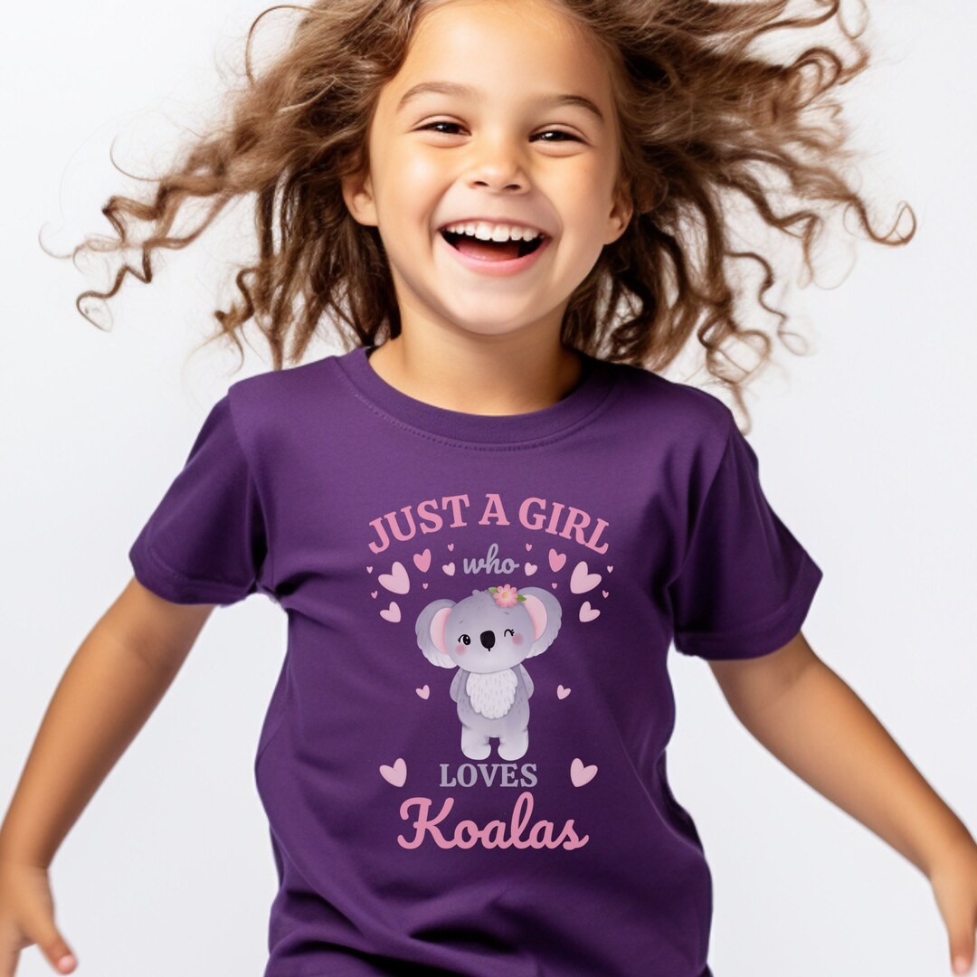 Kids Just a Girls Koalas T-shirt, Girls Koala Shirt, Kids Koala Gift ...