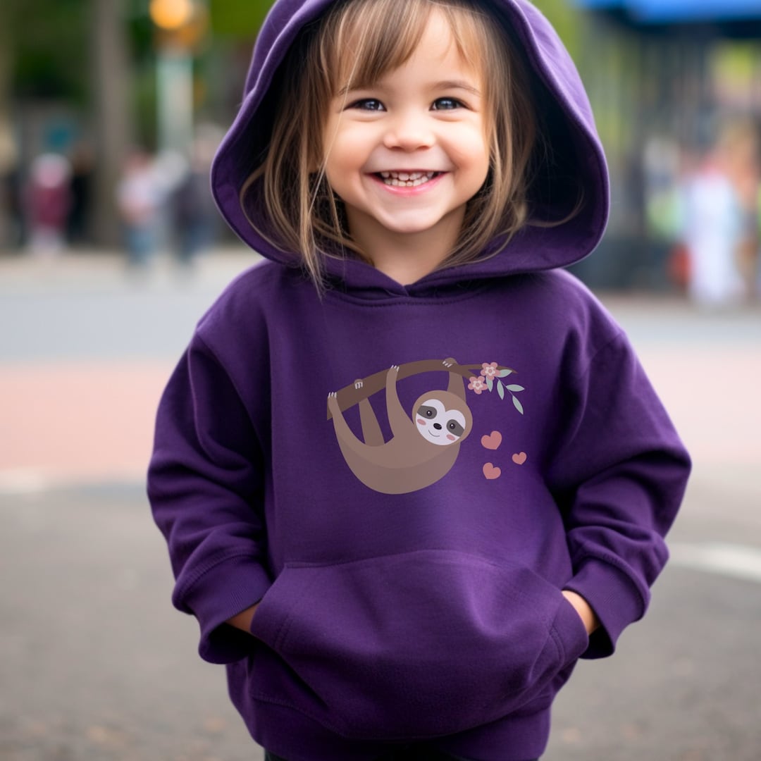 Kids Sloth Hoodie, Girls Pullover Sloth Sweatshirt Hoody, Sloth Gifts ...