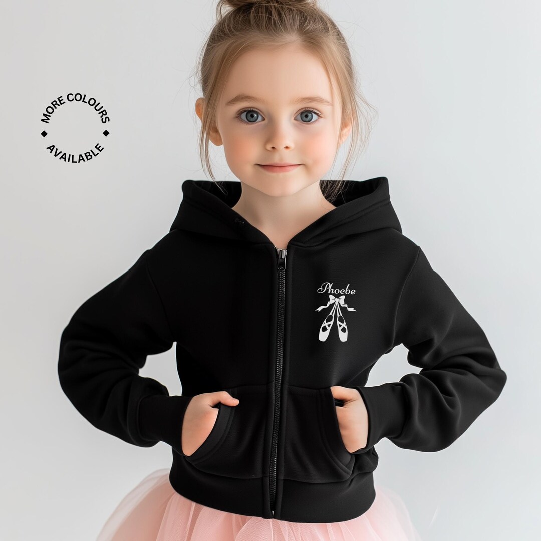 Personalised Girls Ballet Hoodie: Ballerina Dance Zip-up Jacket - Etsy