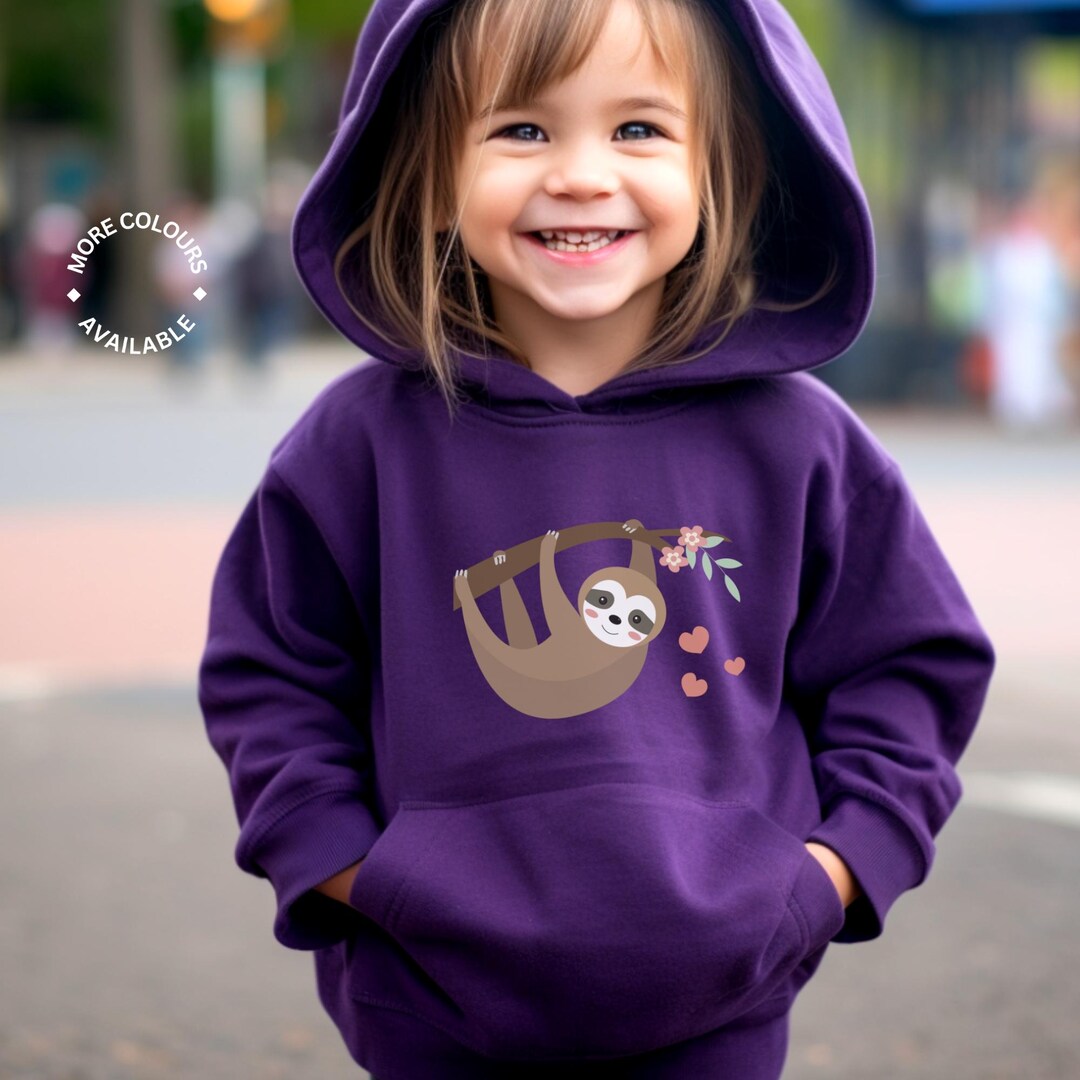 Kids Sloth Hoodie, Girls Pullover Sloth Sweatshirt Hoody, Sloth Gifts ...