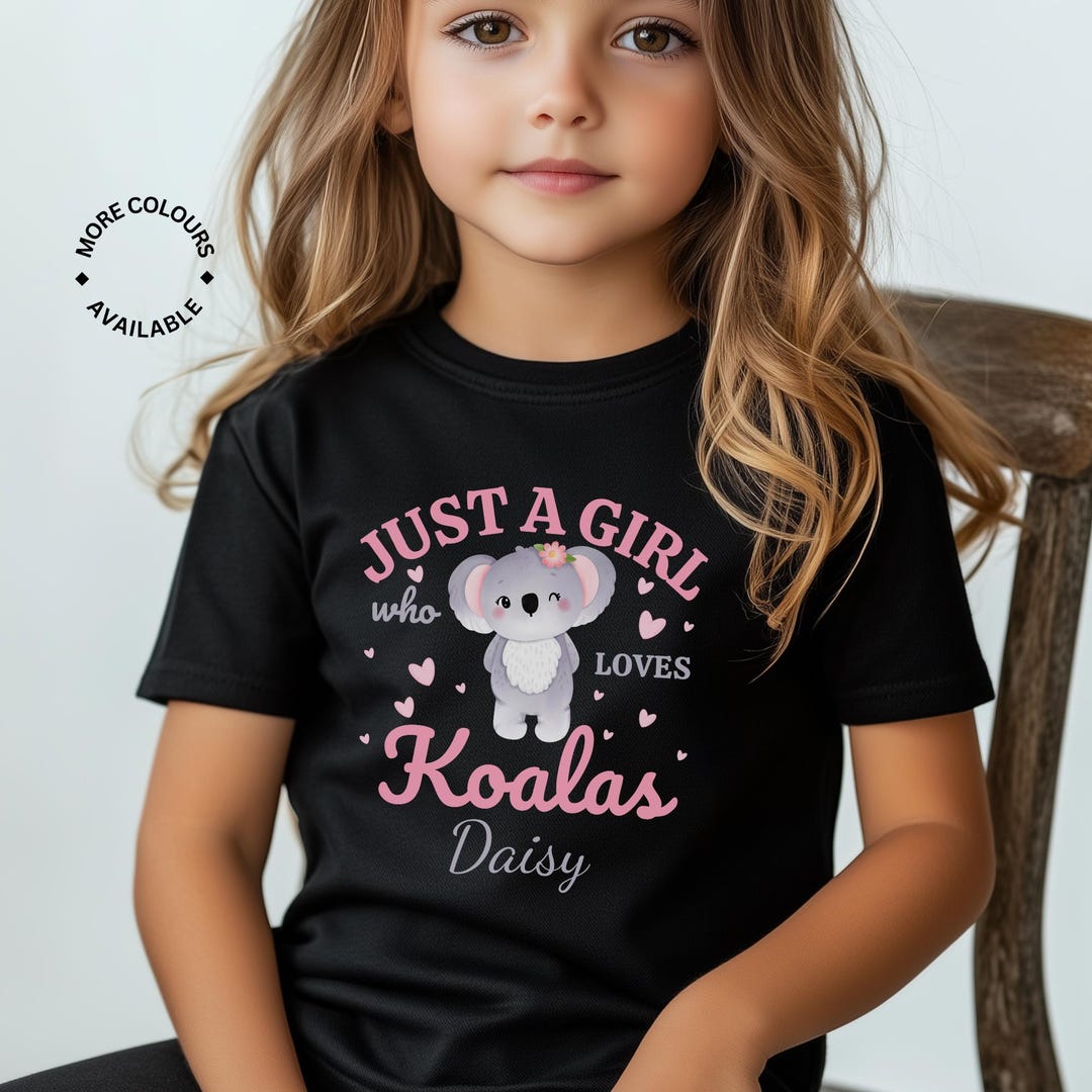 Kids Just a Girls Koalas T-shirt, Girls Koala Shirt, Kids Koala Gift ...