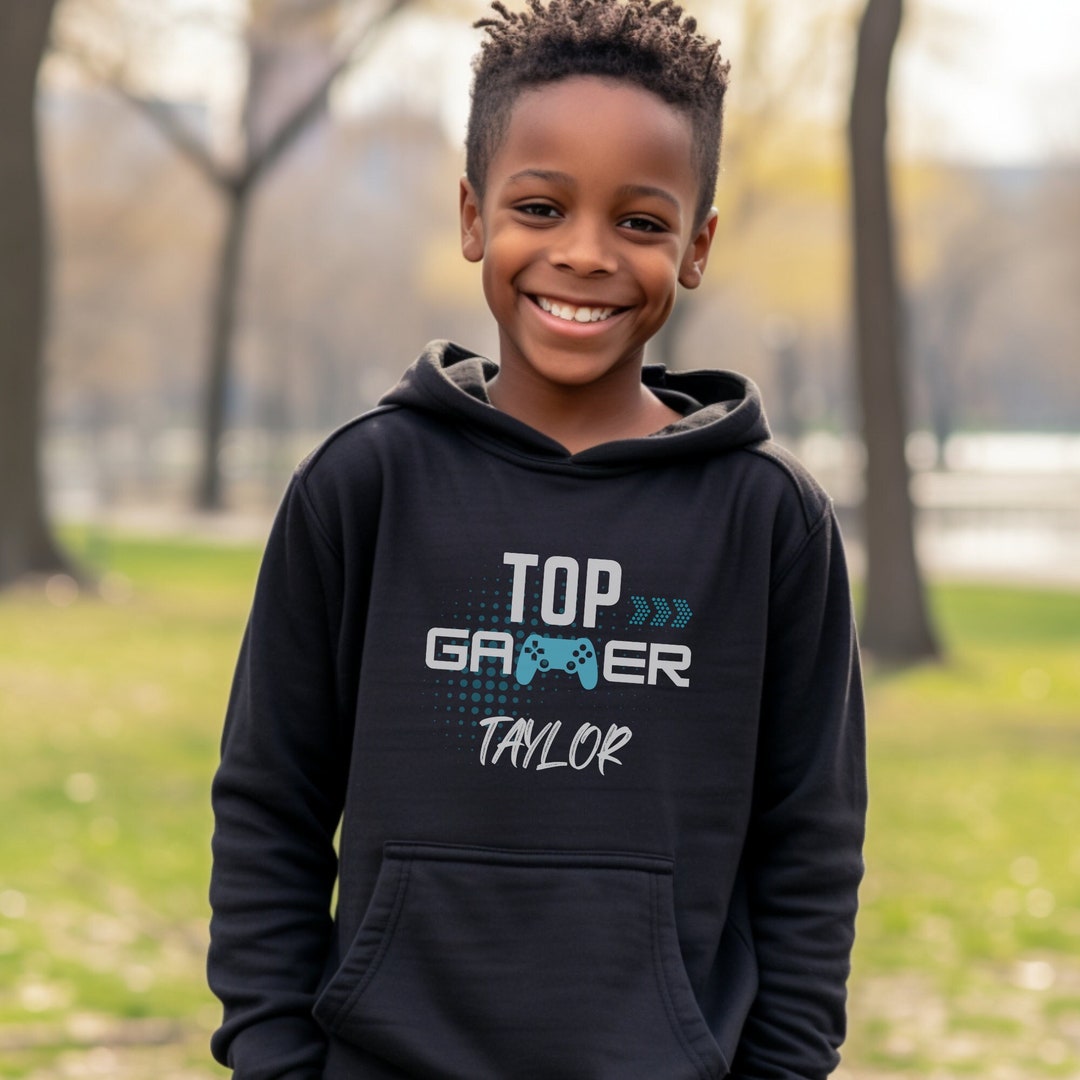 Kids' Top Gamer' Custom Name Gaming Pullover Hoodie - Etsy