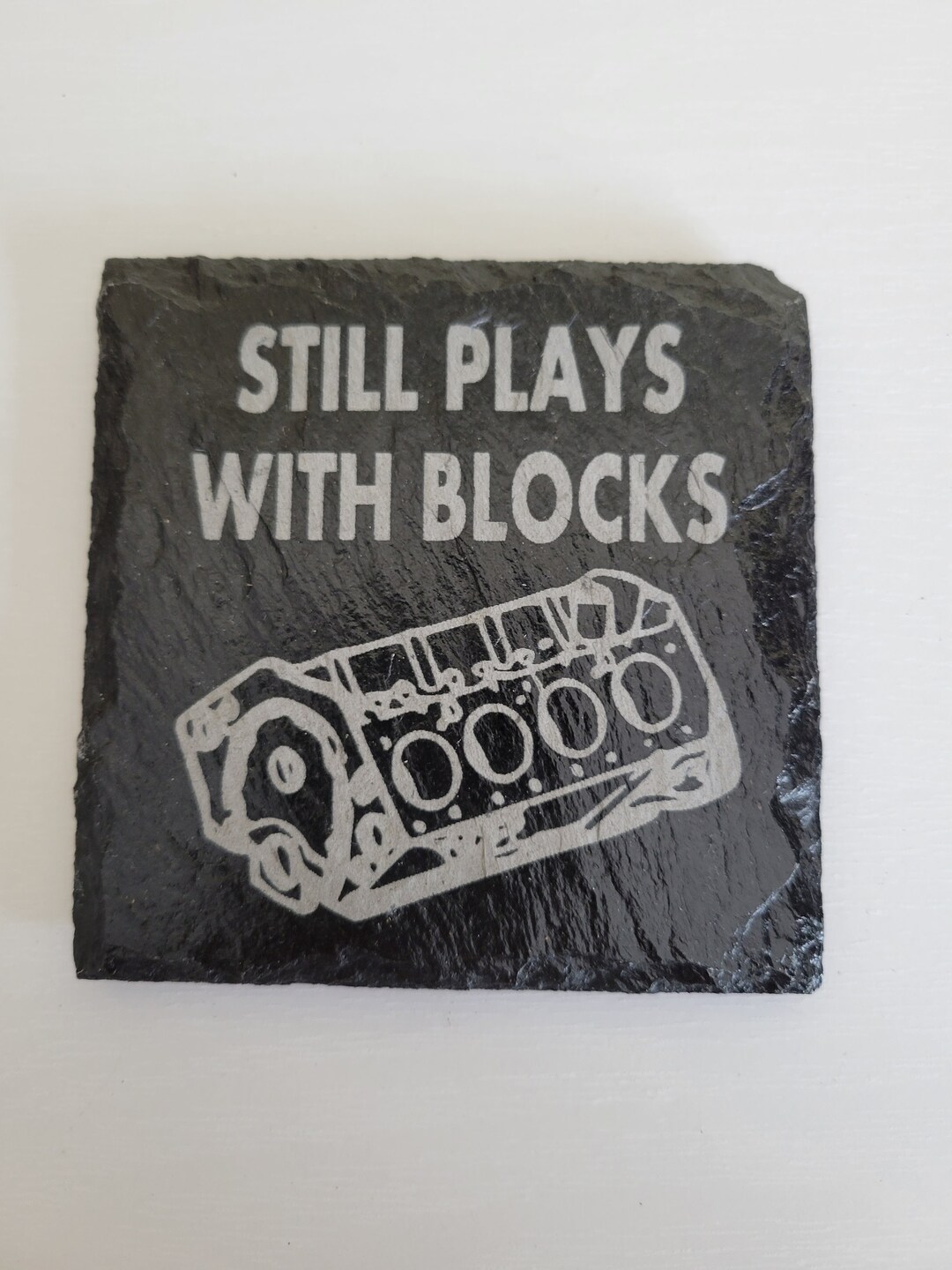 Slate Coasters, Set of 4, Mechanic, I Still Play With Blocks, Engine ...