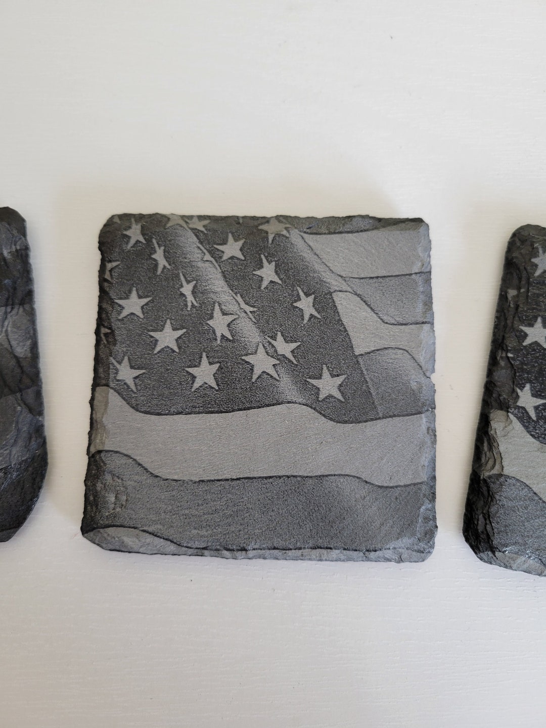 American Flag Patriotic Slate Coaster Set of 4 - Etsy
