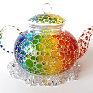 Rainbow Teapot With Cups and Saucers Bright and Colourful Tea Set ...