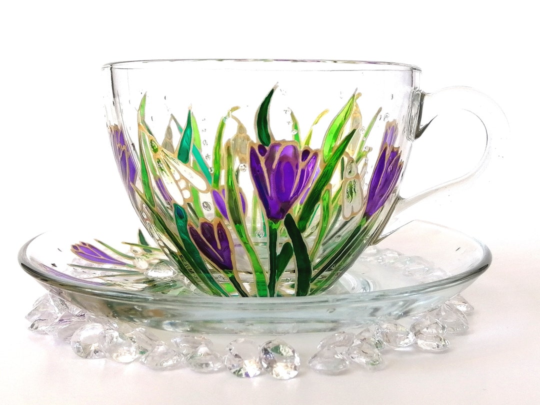 Nanny Mother's Day Gift Crocus Teacup With Saucer Hand Painted ...