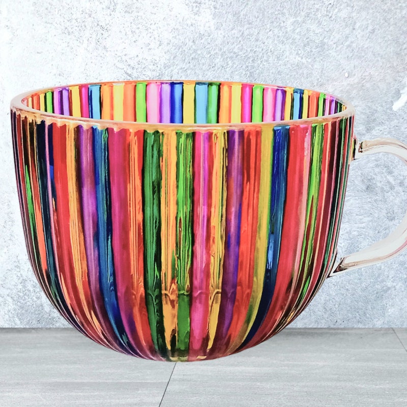 Rainbow Handcrafted Mug - Etsy UK