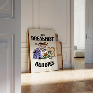 Breakfast Buddies Quote Print Hand-drawn Illustration of Coffee ...