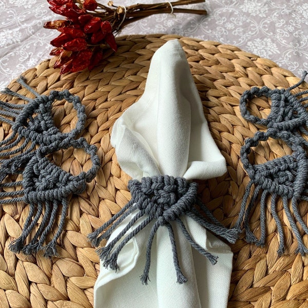 Macrame Napkin Rings - Etsy