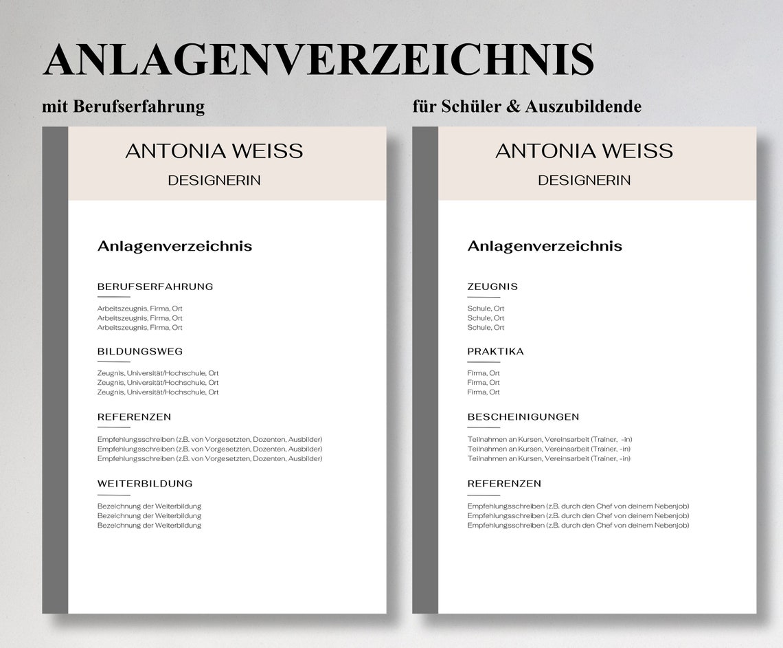 Application Template German Creative Simple Design Tabular Resume ...