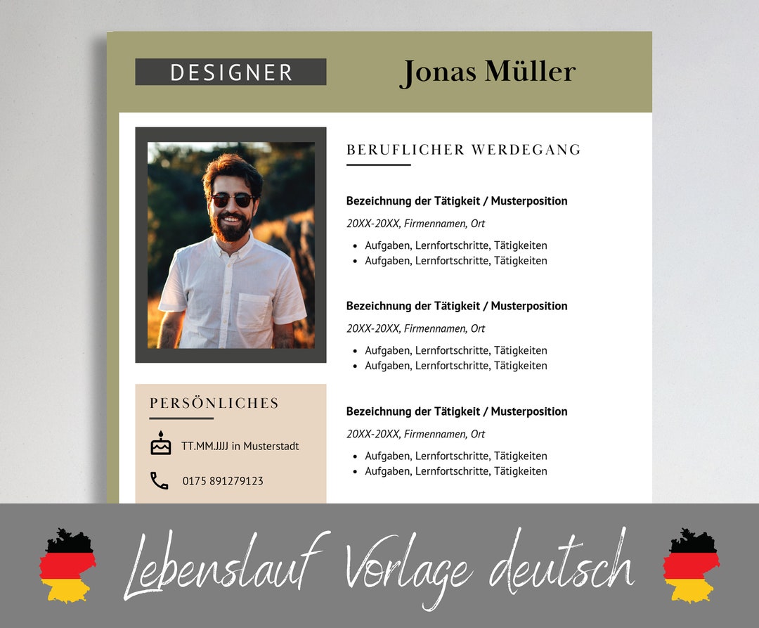Application Template in German, Simply Creative and Professional ...