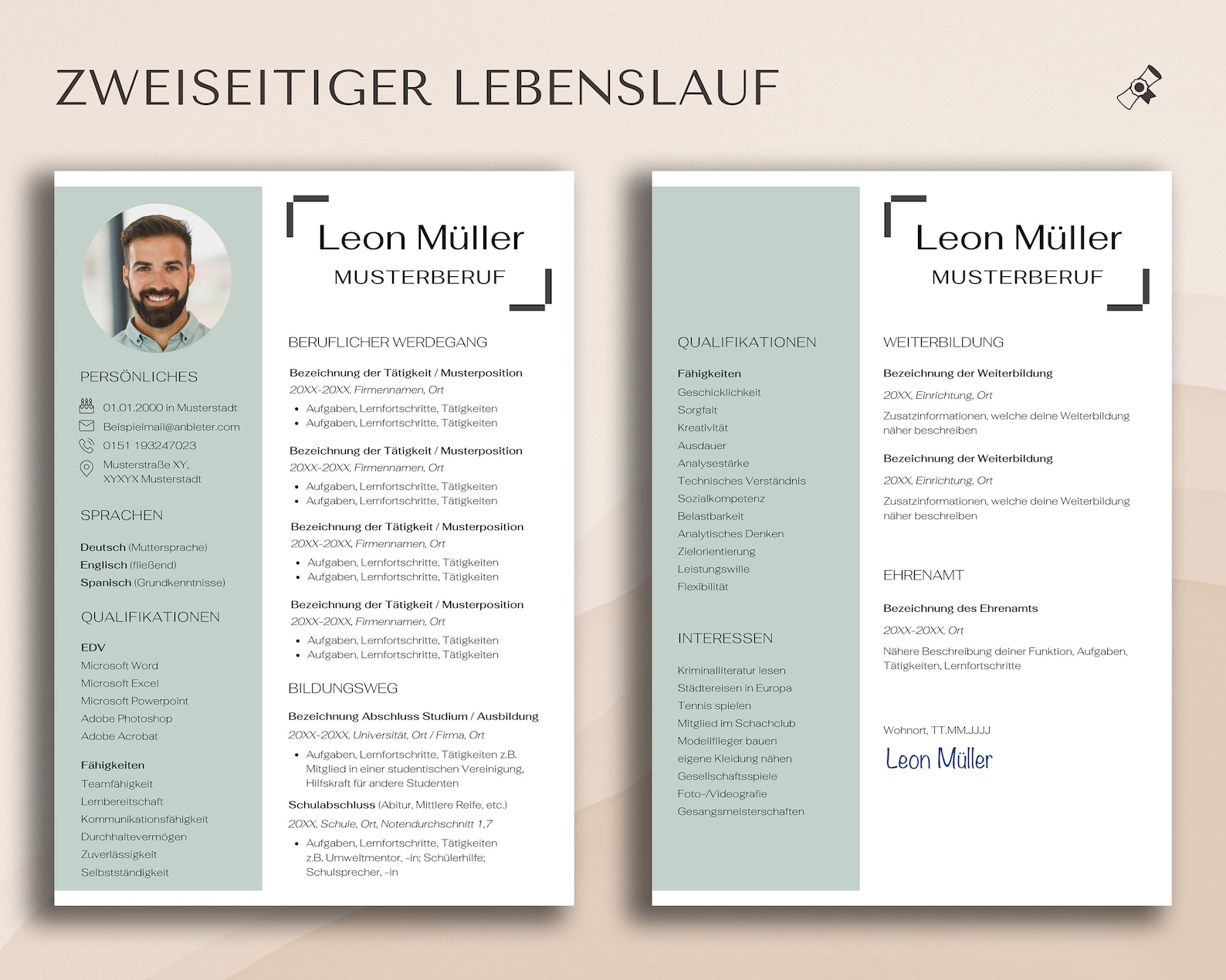 Resume Template German Application Template Tabular Cover Sheet ...