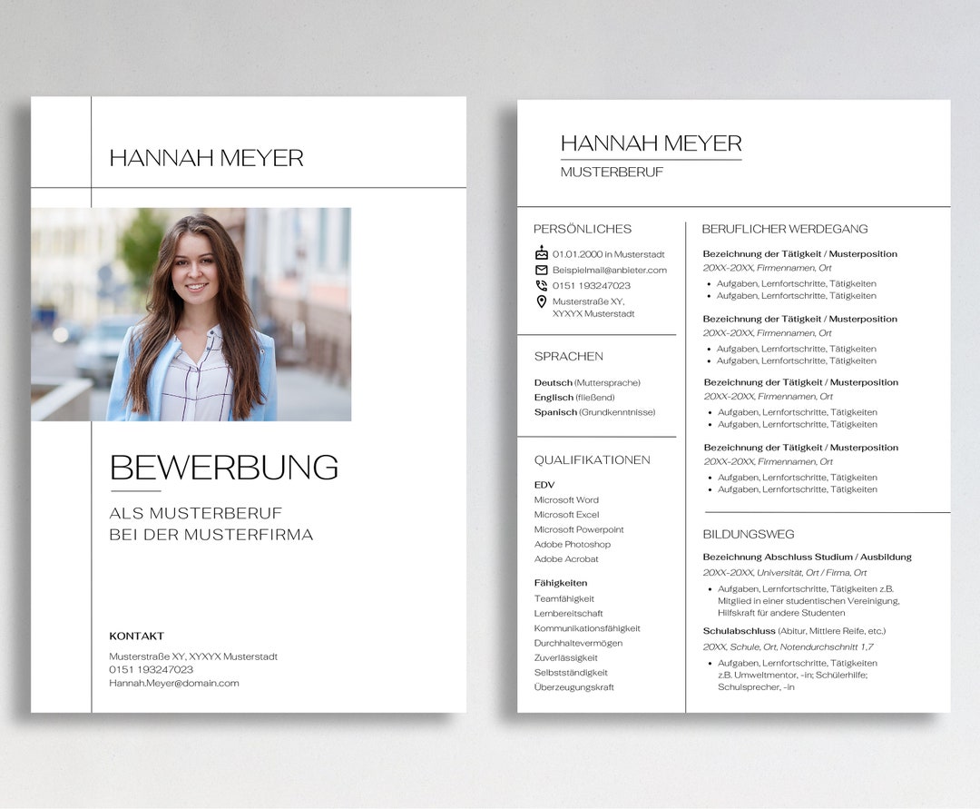 Application Template German Creative Simple Design Tabular Curriculum ...