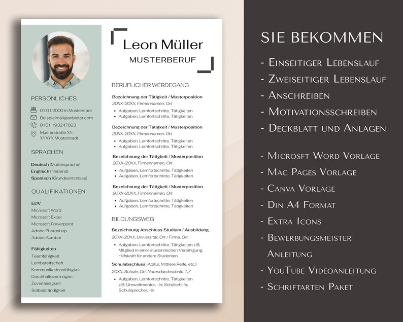 Resume Template German Application Template Tabular Cover Sheet ...