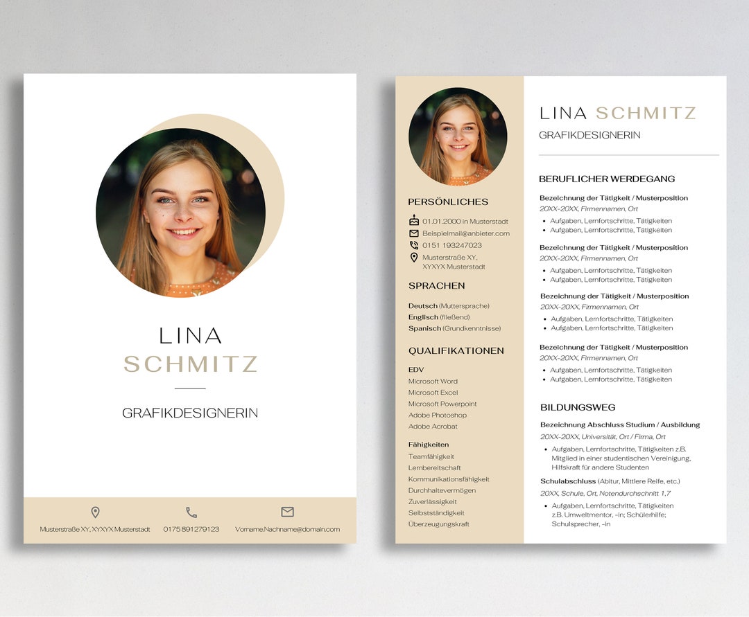 Resume Template German Application Templates Tabular Cover Sheet ...