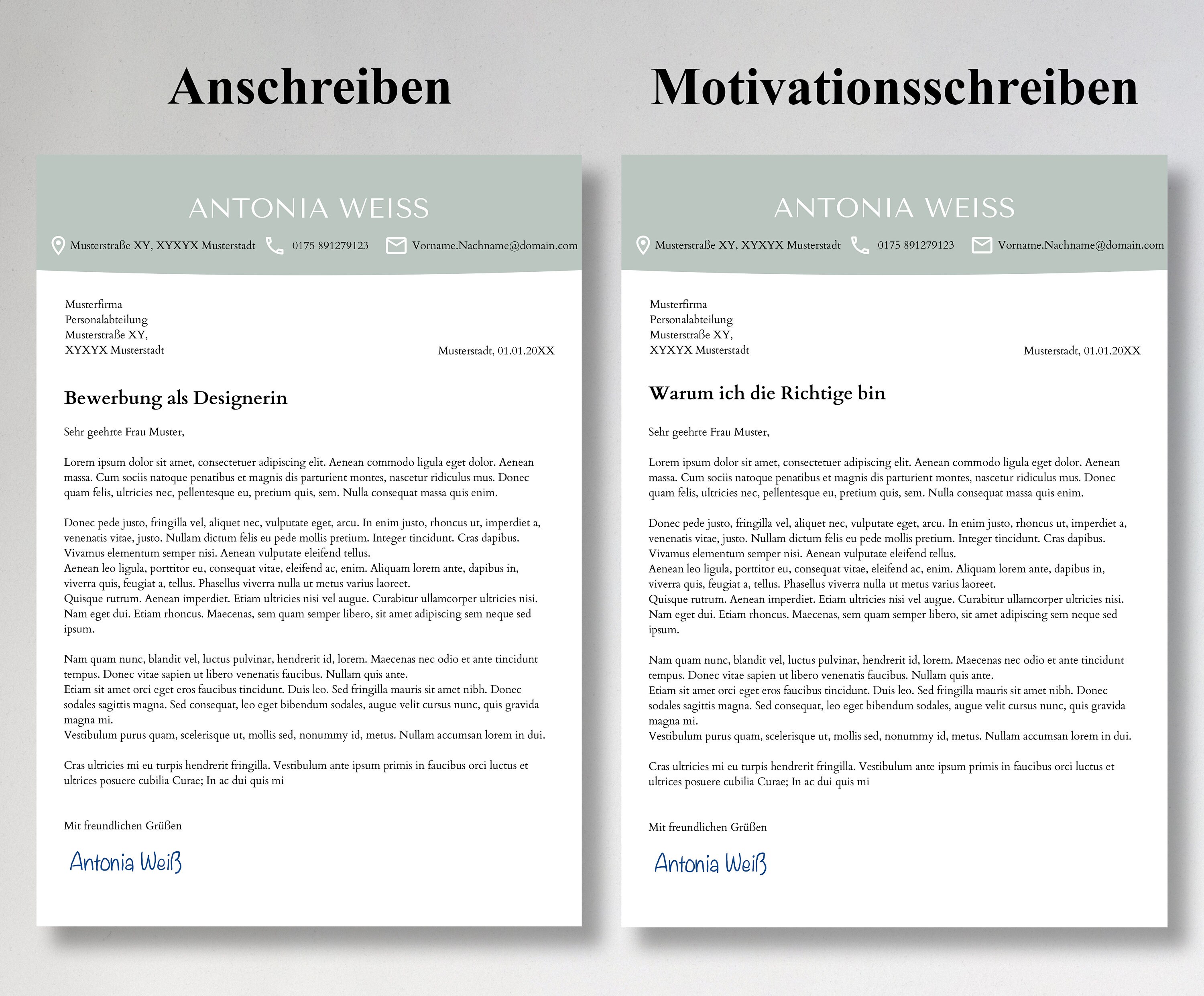 Application Template German Word Modern Green Pastel Creative Simple ...