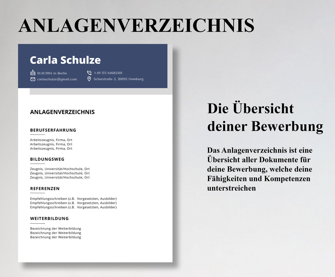 Application Template German, Resume Template, Cover Letter, Cover Sheet ...