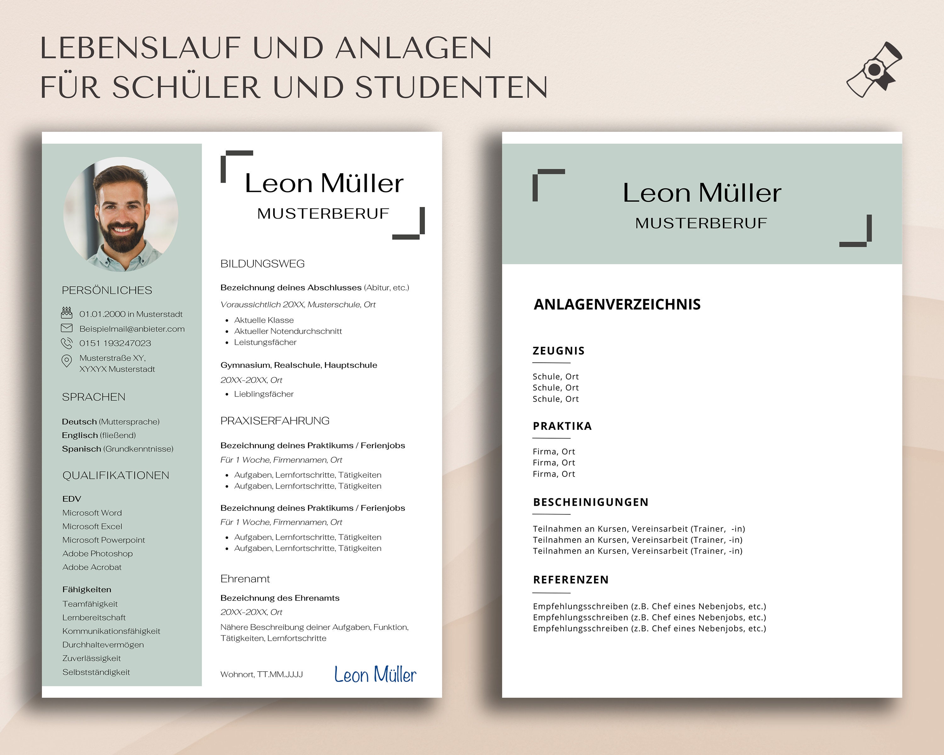 Resume Template German Application Template Tabular Cover Sheet ...